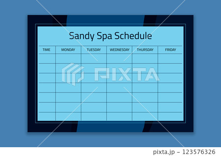 Spa schedule template designのイラスト素材 [123576326] - PIXTA