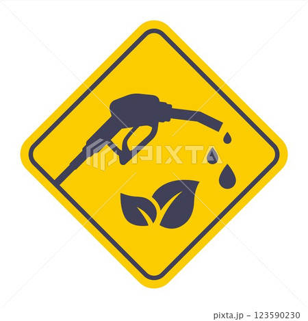 black icon eco fuel. refuelのイラスト素材 [123590230] - PIXTA