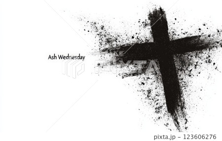 Ash Wednesday - calligraphy lettering with...のイラスト素材 [123606276] - PIXTA