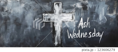 Ash Wednesday - calligraphy lettering with...のイラスト素材 [123606279] - PIXTA