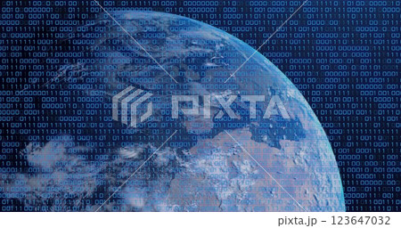 Image of binary coding digital data processing...のイラスト素材 [123647032] - PIXTA