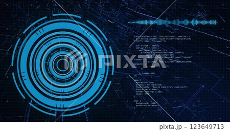 Image of binary coding and digital data...のイラスト素材 [123649713] - PIXTA