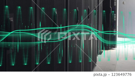 Image of digital data processing over computer...のイラスト素材 [123649776 ...