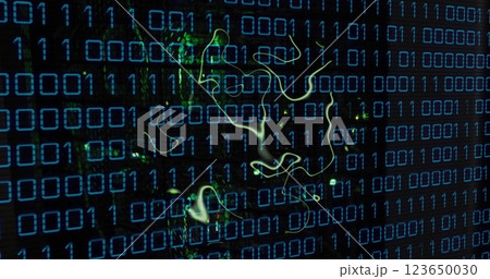 Image of binary coding data processing over...のイラスト素材 [123650030] - PIXTA