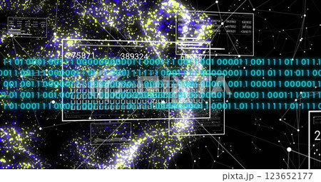 Image of digital data processing binary coding...のイラスト素材 [123652177] - PIXTA