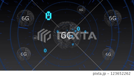 Image of 6g text, binary coding digital data...のイラスト素材 [123652262] - PIXTA