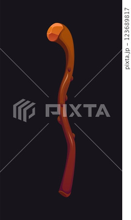 Cartoon traditional Irish shillelagh, a wooden...のイラスト素材 [123689817 ...