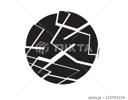 Broken Plate Icon, Ceramic Pieces silhouettes,...のイラスト素材 [123703234 ...