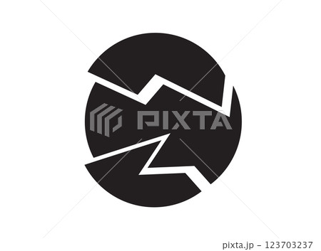 Broken Plate Icon, Ceramic Pieces silhouettes,...のイラスト素材 [123703237 ...