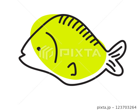 Hand drawn doodle fishes, sketched fish...のイラスト素材 [123703264] - PIXTA