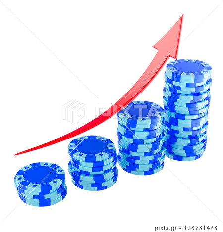 Blue Chip Stocks with growth red arrow, profit...のイラスト素材 [123731423 ...