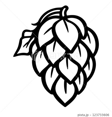 Stylized black and white hop cone illustrationのイラスト素材 [123733606] - PIXTA