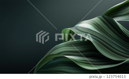 Flowing green forms create a tranquil...のイラスト素材 [123754013] - PIXTA