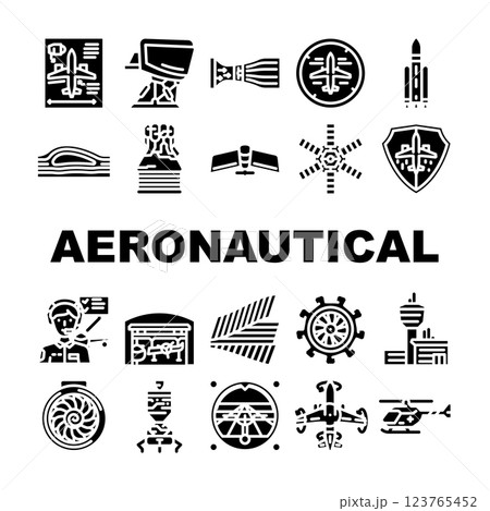 aeronautical engineer aviation icons set vectorのイラスト素材 [123765452] - PIXTA