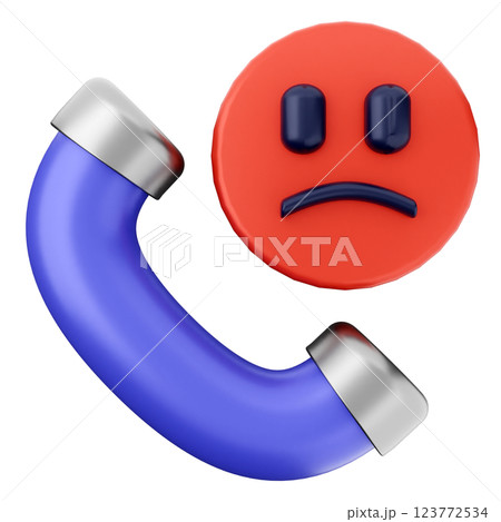 3d helpdesk support center service call emojiのイラスト素材 [123772534] - PIXTA