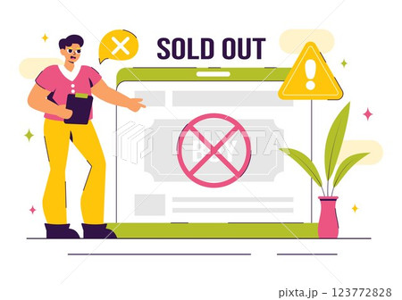 Sold Out Vector Illustration featuring a...のイラスト素材 [123772828] - PIXTA