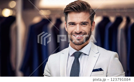Professional clothing salesman presenting...のイラスト素材 [123791084] - PIXTA