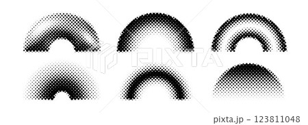 Black halftone arch collection. Different...のイラスト素材 [123811048] - PIXTA