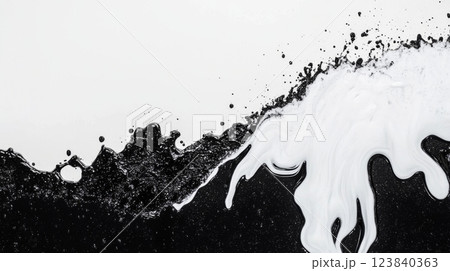 Fluid shapes create abstract art on a stark...のイラスト素材 [123840363] - PIXTA