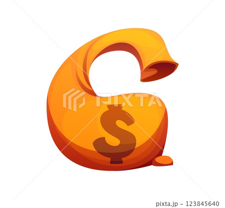 Western cowboy money sack font letter G....のイラスト素材 [123845640] - PIXTA