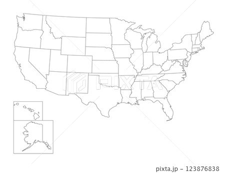 A map of the United States divided into states....のイラスト素材 [123876838 ...