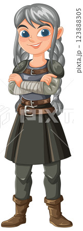 Confident Female Warrior Illustrationのイラスト素材 [123888305] - PIXTA