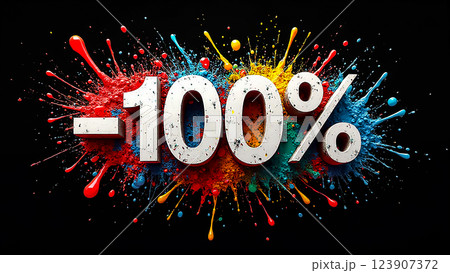 Creative splashes of color surround bold...のイラスト素材 [123907372] - PIXTA
