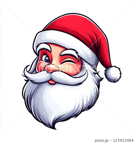 Winking Santa Claus Cartoon Portraitのイラスト素材 [123912404] - PIXTA