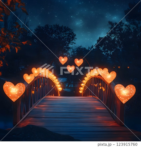 heart on the bridgeのイラスト素材 [123915760] - PIXTA
