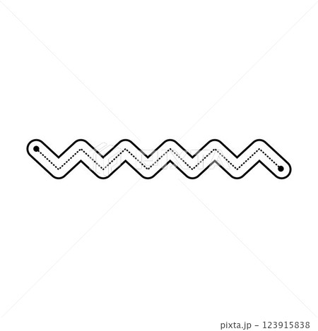 Tracing line dotted horizontal zig zag wavy...のイラスト素材 [123915838] - PIXTA