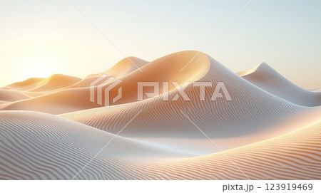 Soft dunes illuminated by the warm morning...のイラスト素材 [123919469] - PIXTA