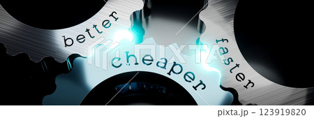 Better, faster, cheaper - gears concept - 3D...のイラスト素材 [123919820] - PIXTA