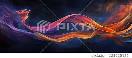 Ethereal ribbon glows in vibrant shades of...のイラスト素材 [123920182] - PIXTA