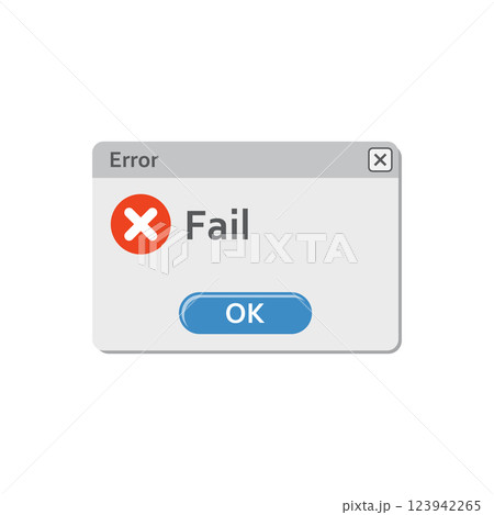Error message icon in flat style. Computer...のイラスト素材 [123942265] - PIXTA