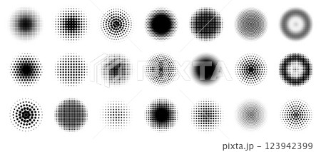 Dot pattern halftone. Half radial icon. Tone...のイラスト素材 [123942399] - PIXTA