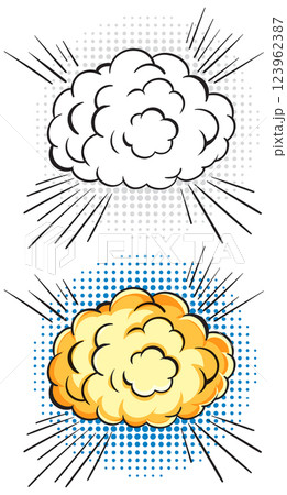 Comic Style Explosion Cloud Vector Illustrationのイラスト素材 [123962387] - PIXTA