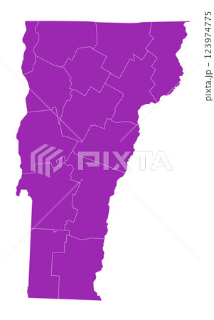 Vermont administrative map. counties map of...のイラスト素材 [123974775] - PIXTA