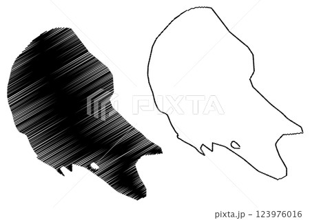Lake Assal (Africa, Republic of Djibouti) map...のイラスト素材 [123976016] - PIXTA