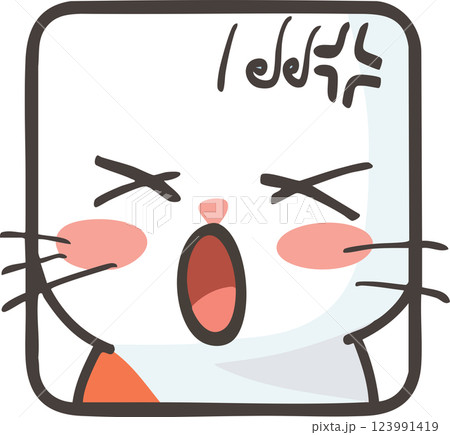 Cute cartoon cat with angry expression shoutingのイラスト素材 [123991419] - PIXTA