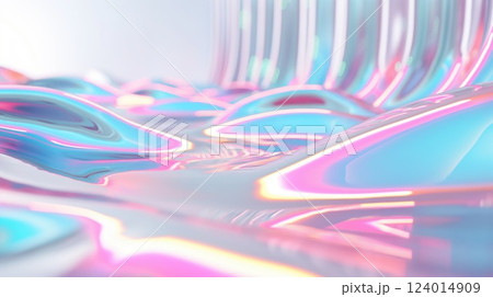 chrome effect texture retro psycho shape pastel...のイラスト素材 [124014909 ...