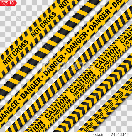 Set of danger caution seamless tapes. のイラスト素材 [124053345] - PIXTA