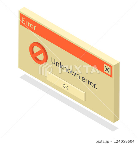 3D Isometric Flat Vector Set of Retro Error...のイラスト素材 [124059604] - PIXTA
