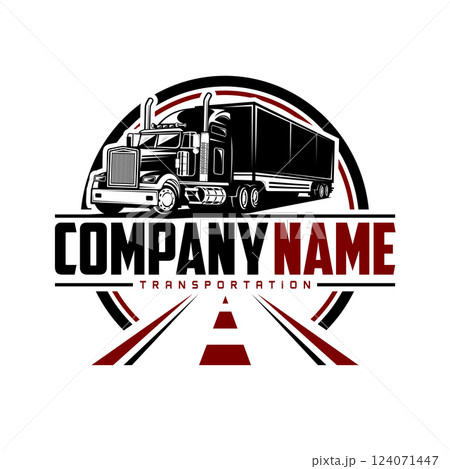 Truck trailer transport logistics logo designのイラスト素材 [124071447] - PIXTA