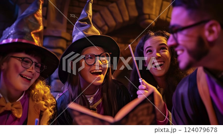 Wizards solve magical riddles in an enchanted...のイラスト素材 [124079678] - PIXTA