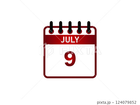 July 9 Calendar Iconのイラスト素材 [124079852] - PIXTA