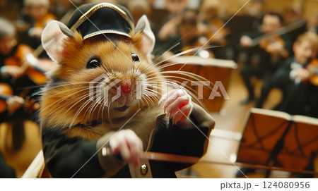A dramatic close-up shows a hamster in a...のイラスト素材 [124080956] - PIXTA
