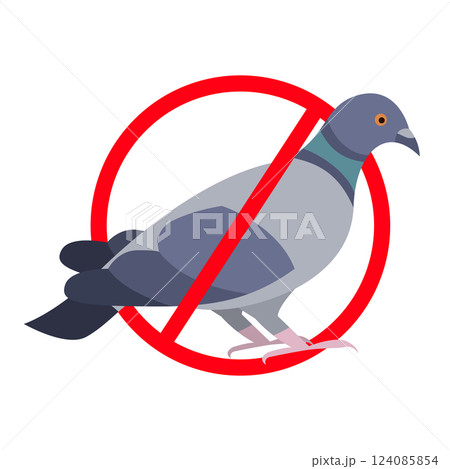 No pigeons allowed, pigeon control sign...のイラスト素材 [124085854] - PIXTA