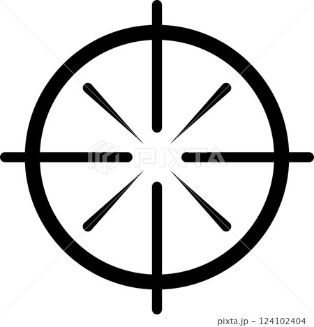 Target aim symbol focusing light beams into a...のイラスト素材 [124102404] - PIXTA