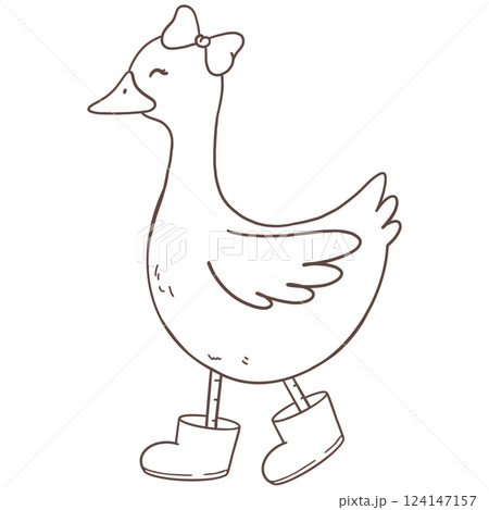 Cottagecore spring silly gooseのイラスト素材 [124147157] - PIXTA