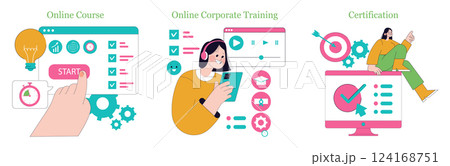 Online learning illustration. Highlights...のイラスト素材 [124168751] - PIXTA